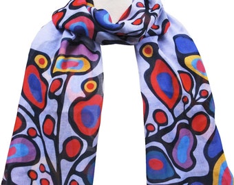 Scarf Indigenous Art Silver Threads First Nations Artist - Etsy