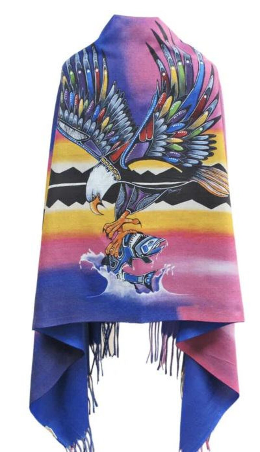 Eco Shawl | Indigenous Eagle Design | Canadian Native Artist | First ...