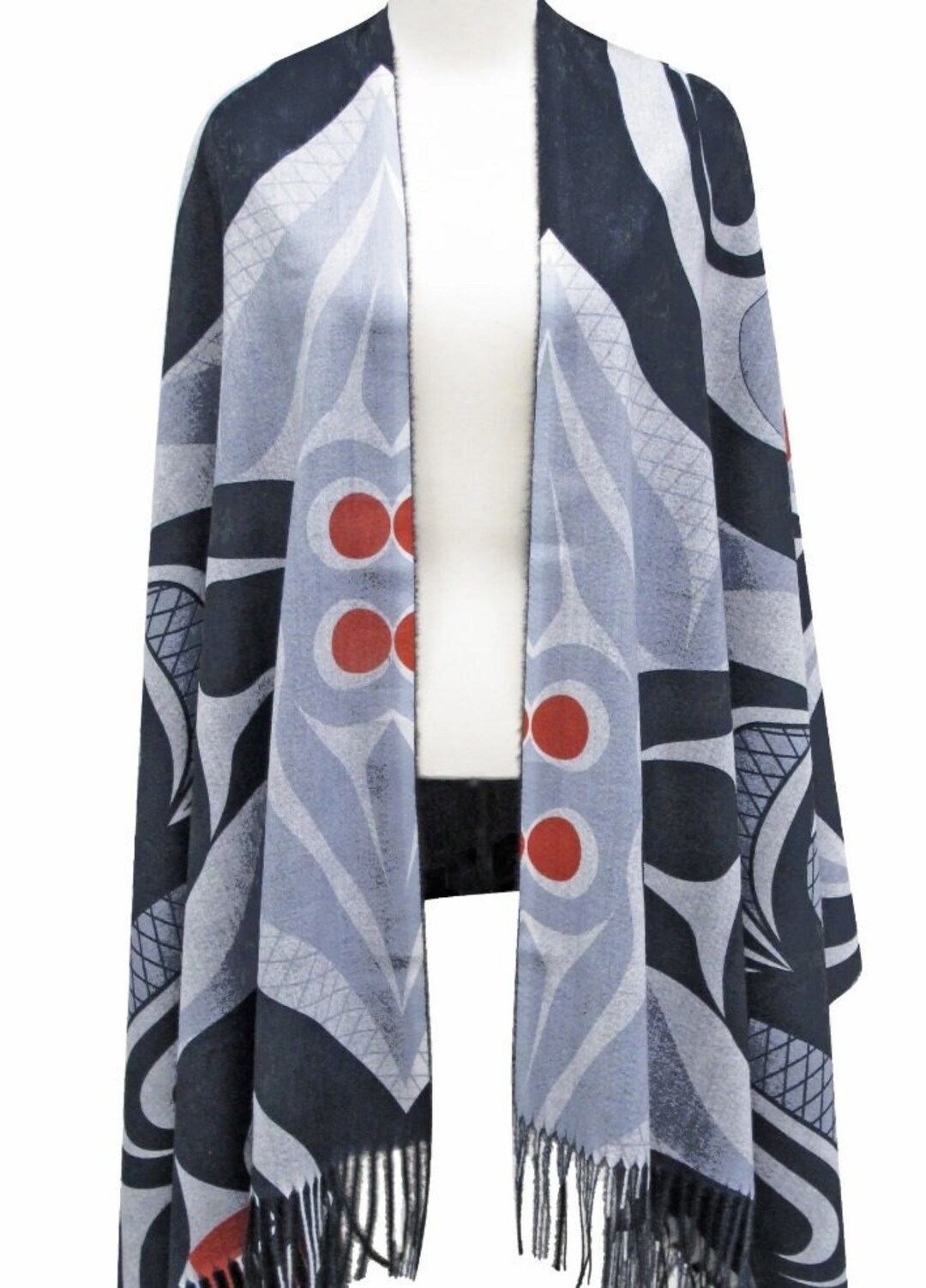 Shawl | Indigenous Killer Whale Design | Canadian Native Artist | First ...