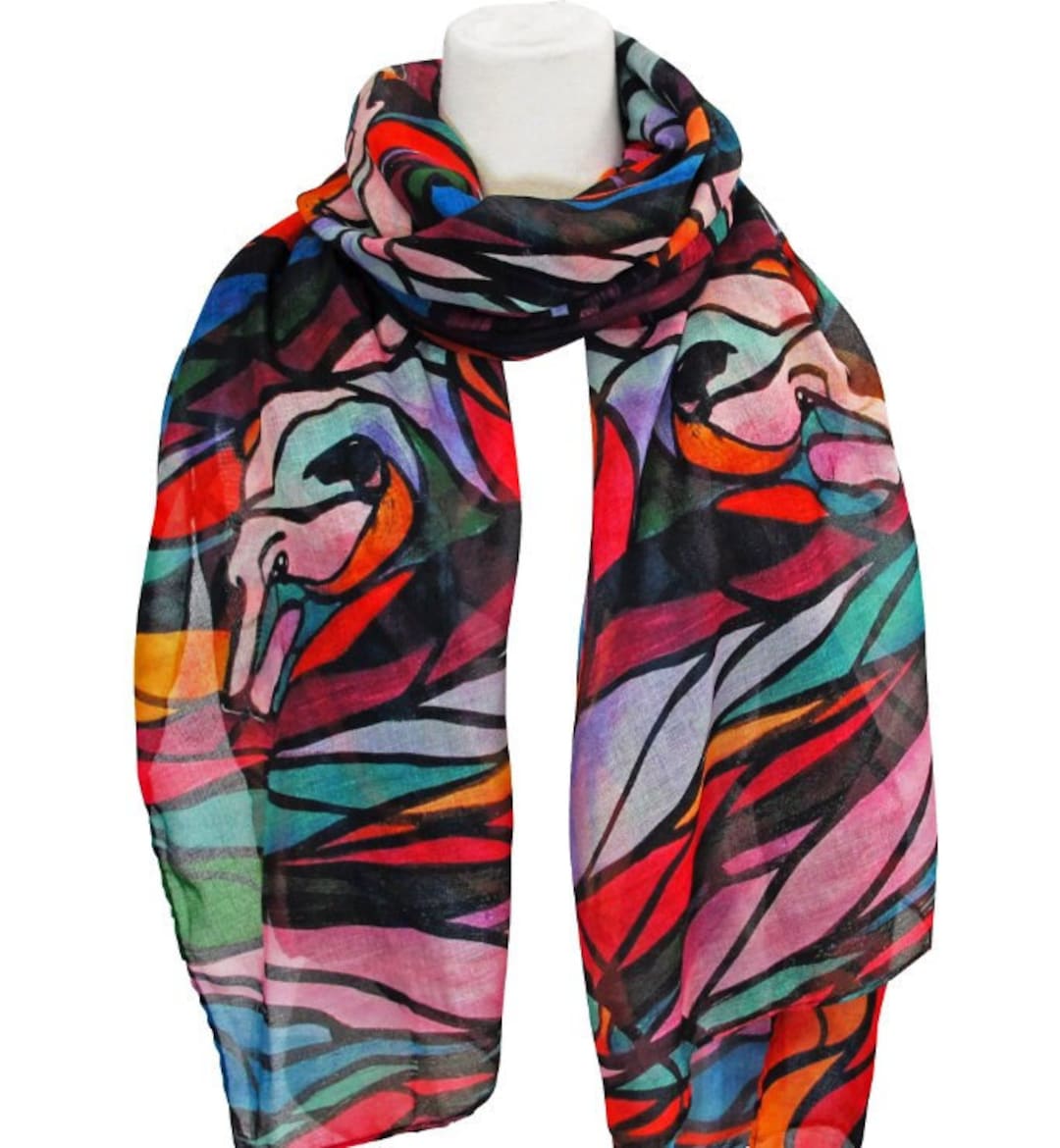 Indigenous Eco Scarf | Salmon Hunter Design | First Nations Artist ...