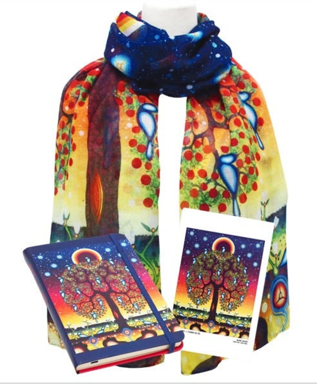 Indigenous Tree of Life Gift Set Scarf Journal Greeting Card First ...