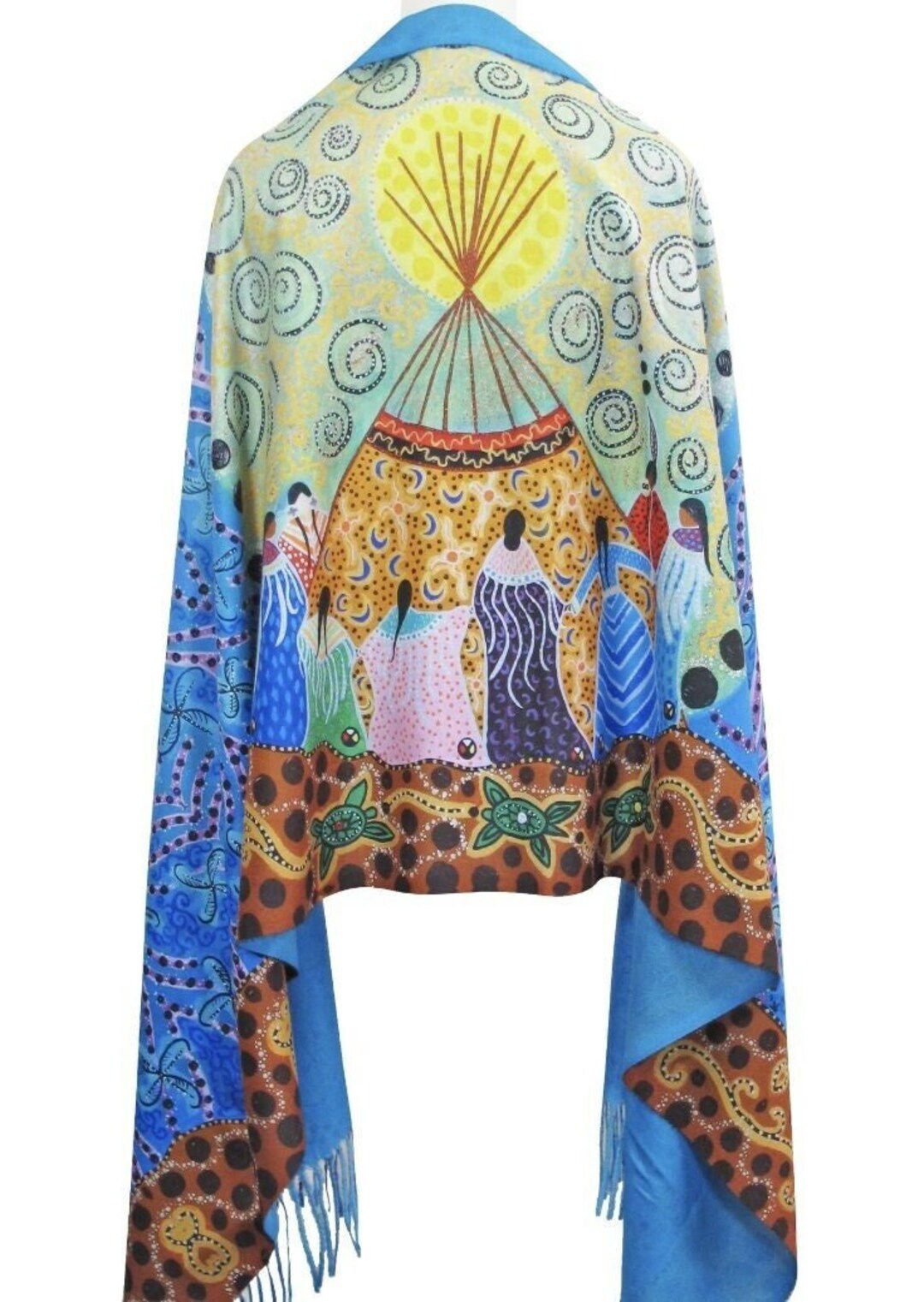 Shawl | Indigenous Dancing Women Design | Canadian Native Artist ...