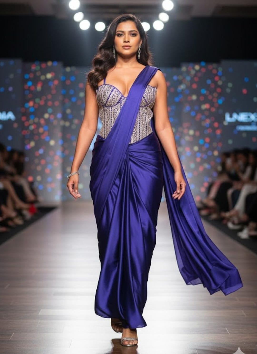 Niharika Ready to Wear Made to Order Navy Royal Blue Drape Saree Drape ...