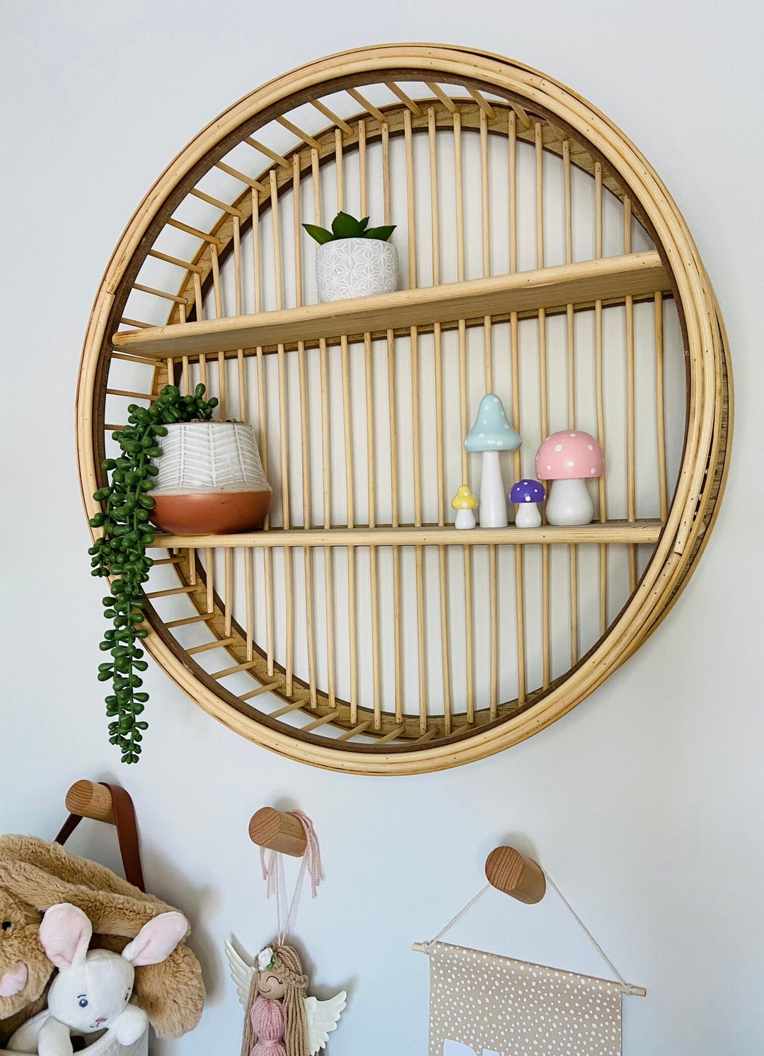 Hand Painted Wooden Toadstools. Set of 4 Pastel Mushrooms. - Etsy