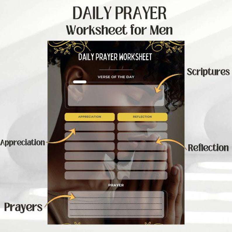 Daily Prayer Worksheet | Christian Printable | Bible Study Journal Page ...