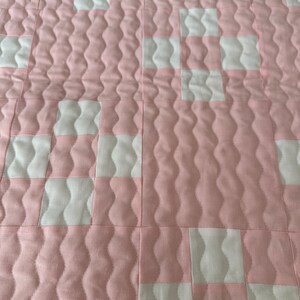 Handmade Baby Girl Quilt, Nine Patch Pattern, Pink and Cream, Modern ...