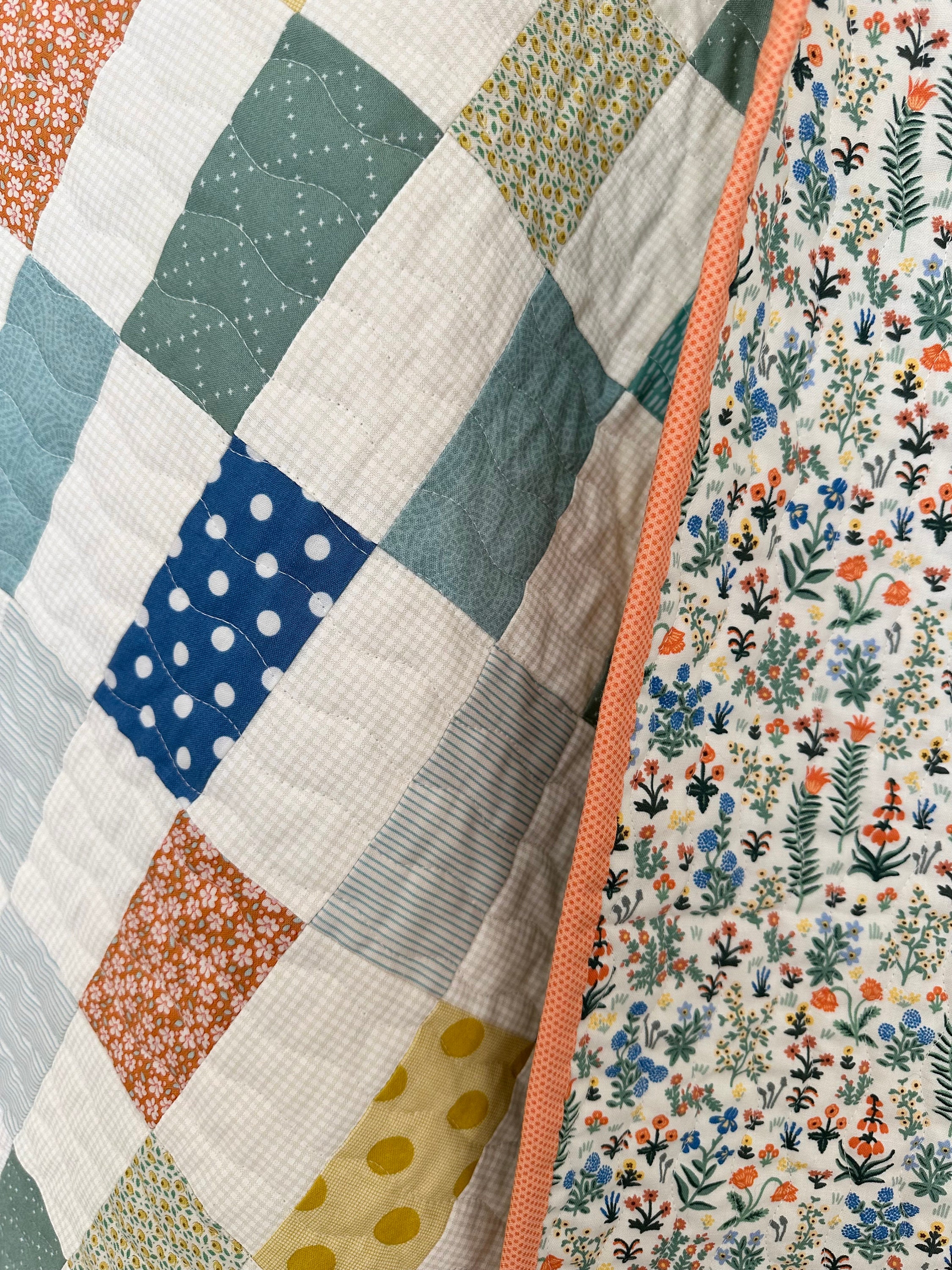 Handmade Patchwork Baby Girl Quilt: Modern Nursery Decor - Etsy
