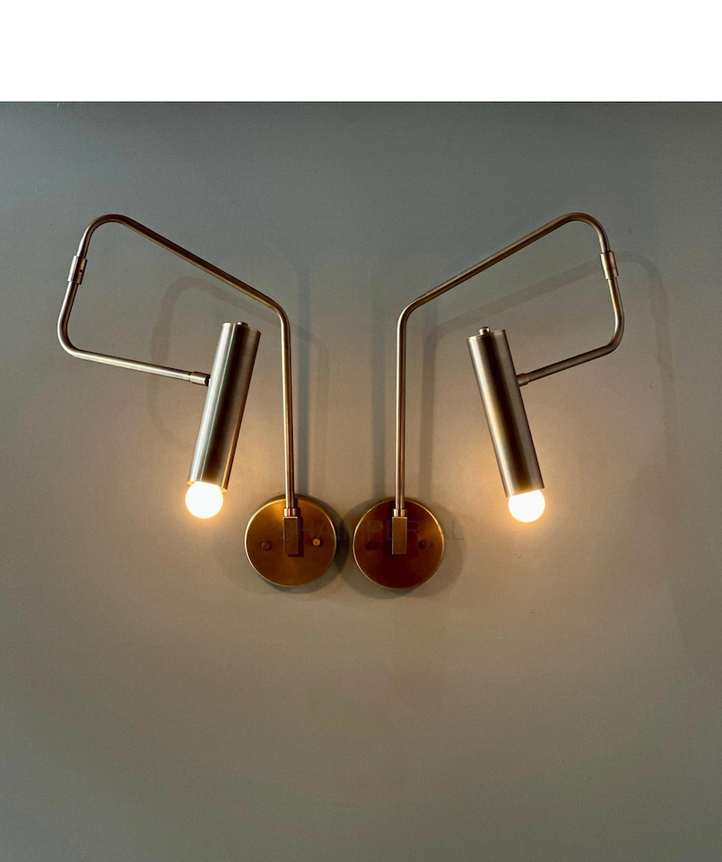 Mid Century Brass Swing Arm Wall Sconce – Stilnovo Style Reading Light ...