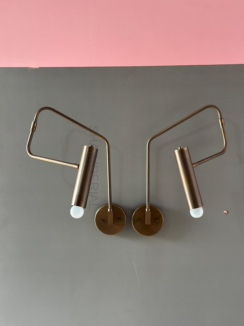 Mid Century Brass Swing Arm Wall Sconce – Stilnovo Style Reading Light ...