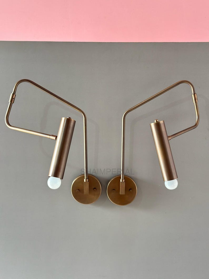 Mid Century Brass Swing Arm Wall Sconce – Stilnovo Style Reading Light ...