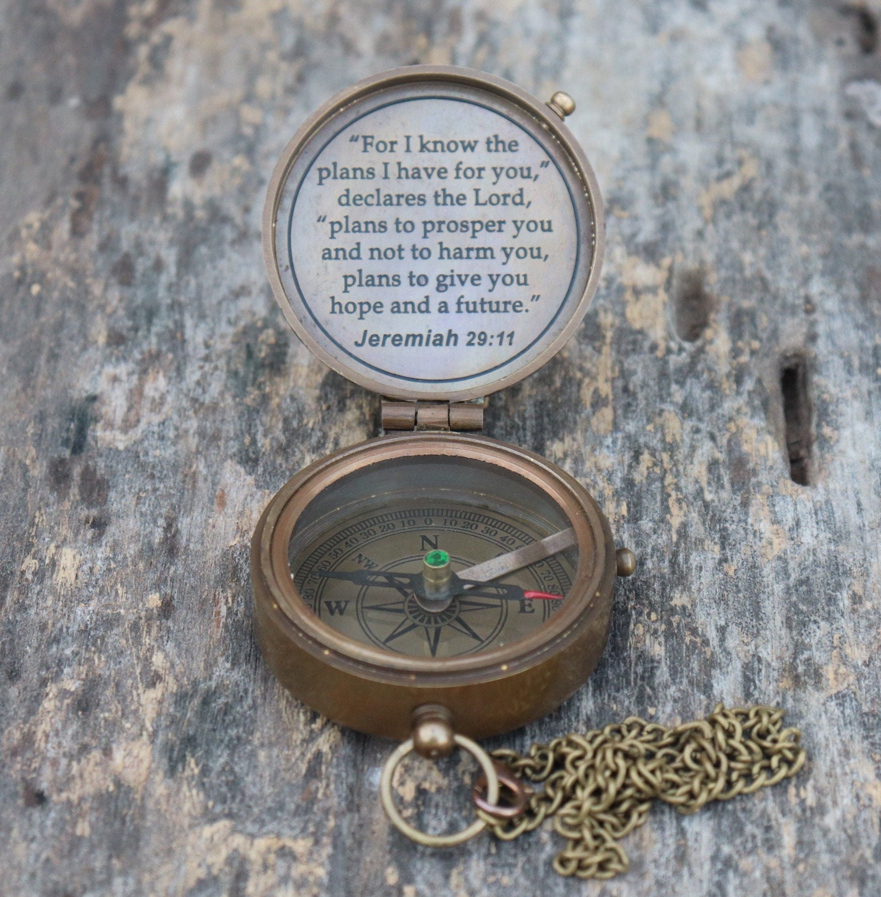 Personalized Brass Compass, Working Compass, Couples Anniversary Gift ...