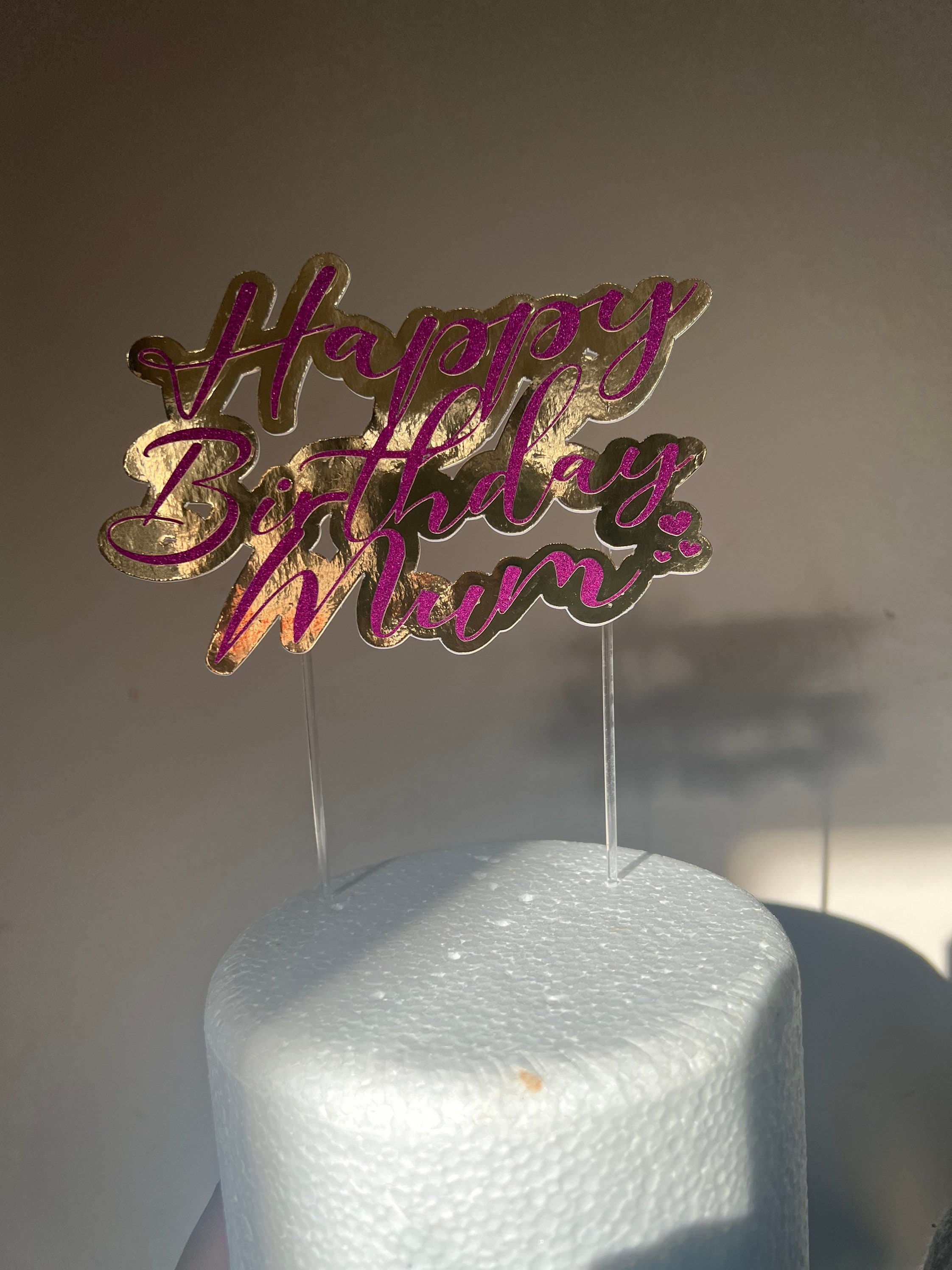 Double Layered Cake Topper | Happy Birthday Cake Topper | Personalised ...