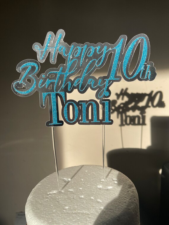 Double Layered Cake Topper Happy Birthday Cake Topper - Etsy