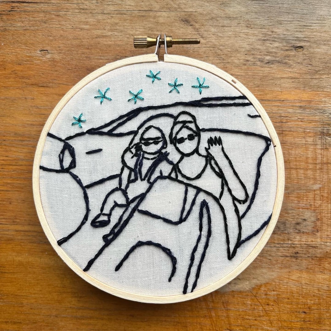 Custom Minimalist Portrait Embroidery | Fine Line | Family Portrait ...