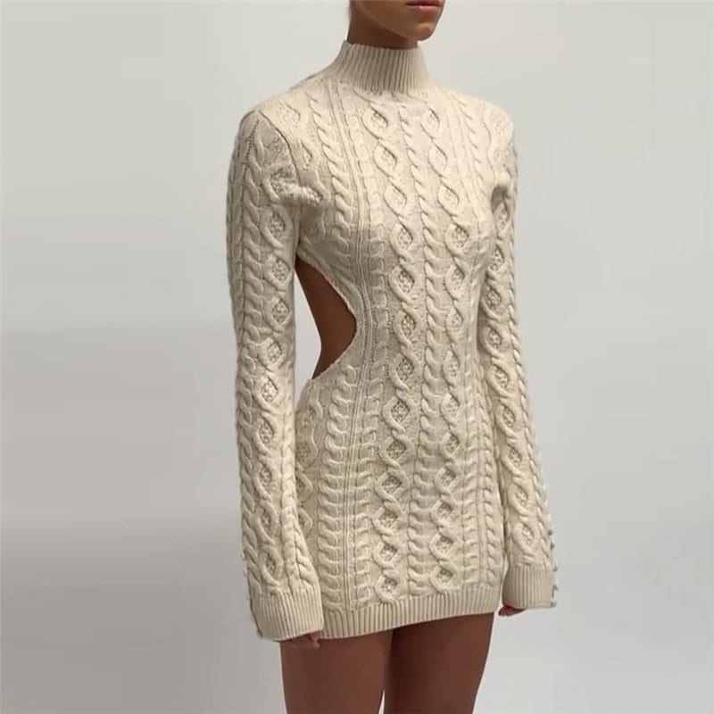 Women's Long Sleeve Knitted Sweater Dress Winter Knitted - Etsy