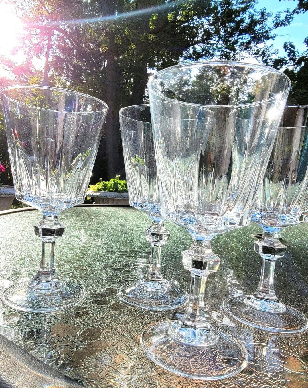 Crystal Goblets by Princess House "esprit" Vintage Hand Blown 10 Ounce ...