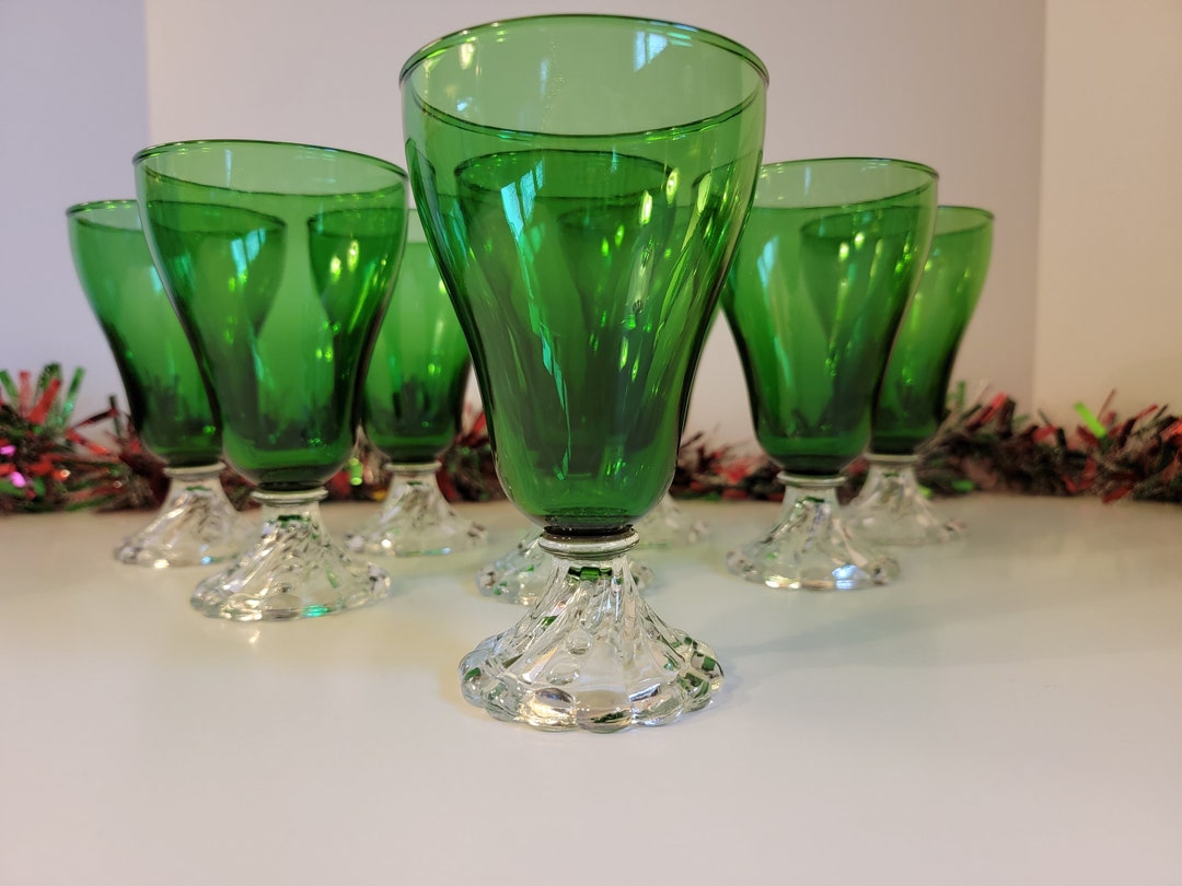 Depression Glass Water Goblets Anchor Hocking Vintage Depression ...