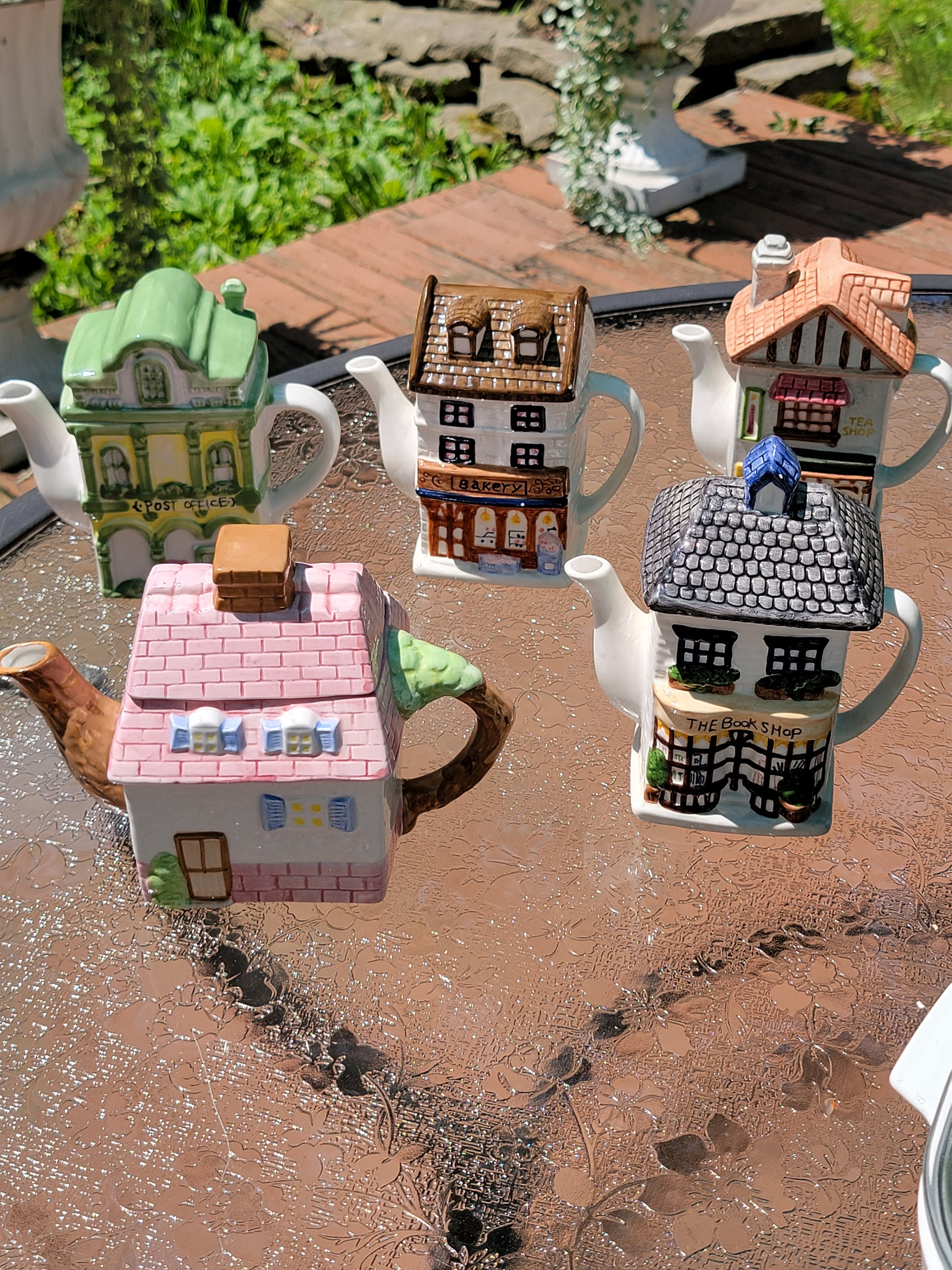 Vintage Ceramic post Office Village Teapot - Etsy