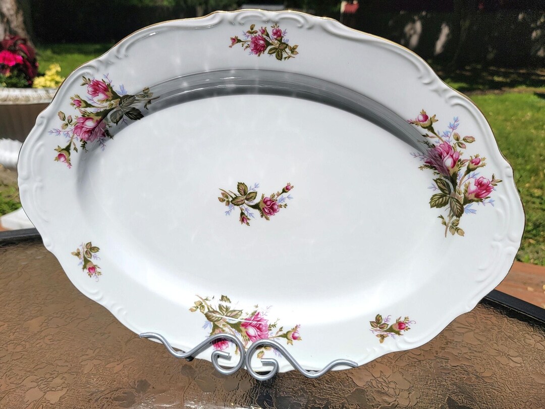 Vintage Serving Platter Empress China "moss Rose" Vintage Japanese Fine ...