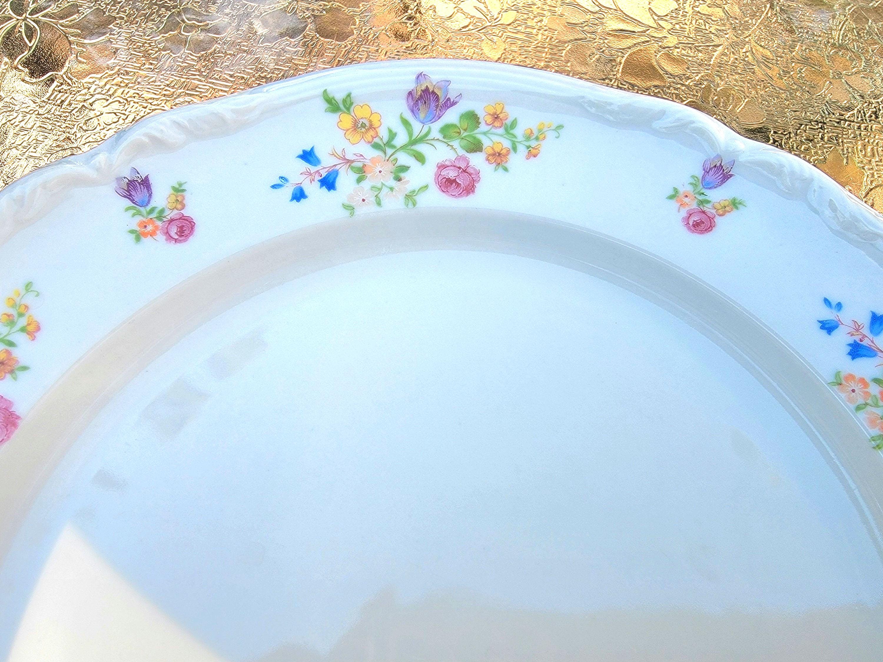 China Wedding Dinner Plates Hutschenreuther "bridal Bouquet" Vintage ...