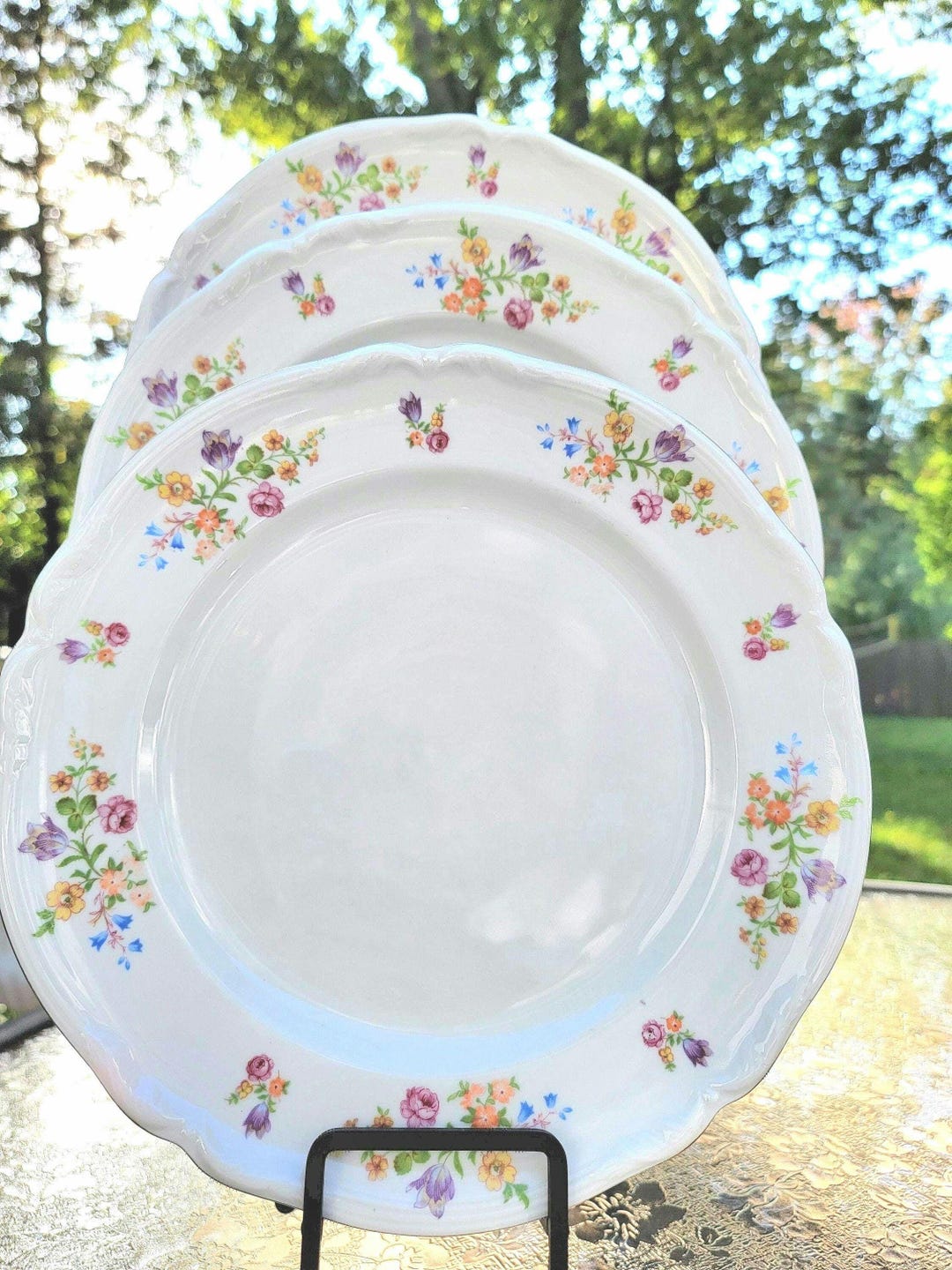 China Wedding Dinner Plates Hutschenreuther "bridal Bouquet" Vintage ...