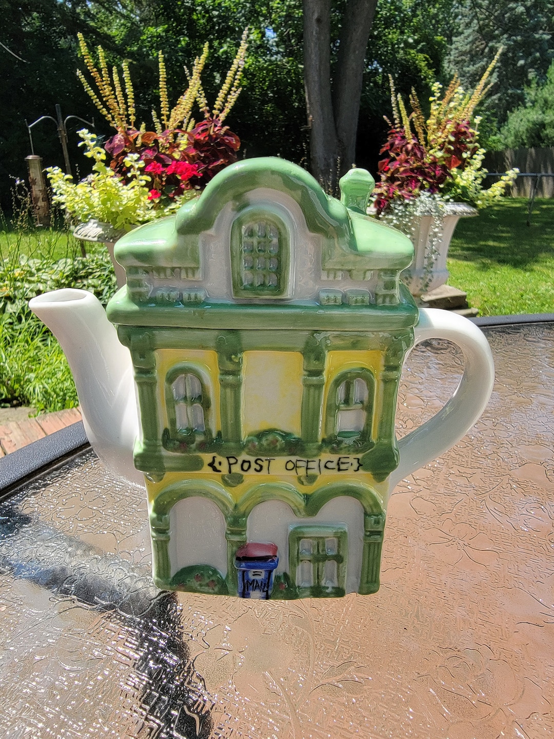 Vintage Ceramic post Office Village Novelty Figurine Teapot Gifts for ...