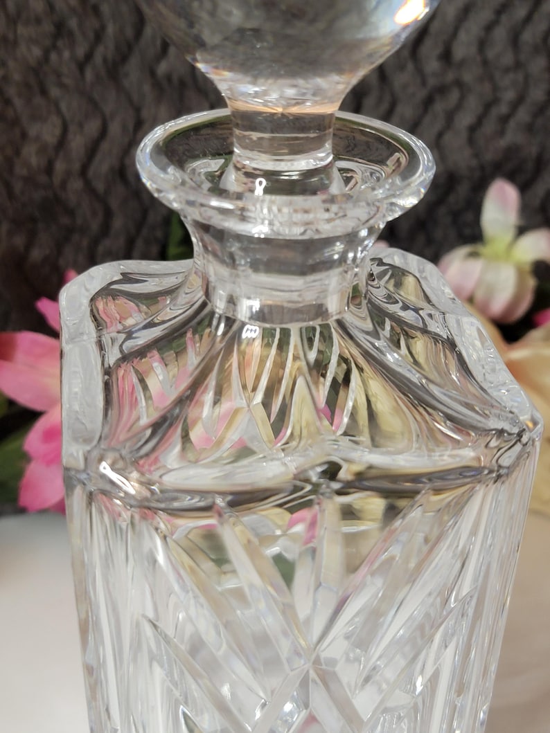 Vintage Atlantis Crystal Decanter – Hand-etched Diamond Cut Barware - Etsy