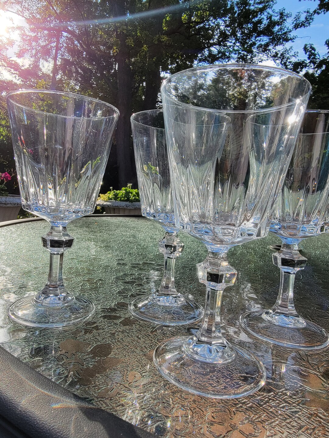 Princess House esprit Vintage Hand Blown 10 Ounce Water Goblets Set of ...