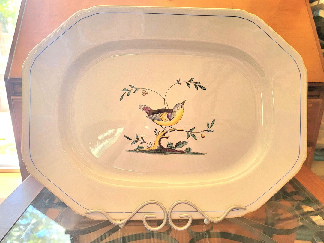 Serving Platter Spode queen's Bird Pattern Y4973 blue Grey Body Vintage ...