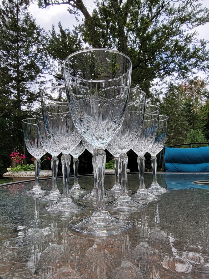 Crystal Wine Goblets Cristal Darques-durand diamant Hand Blown Hand ...