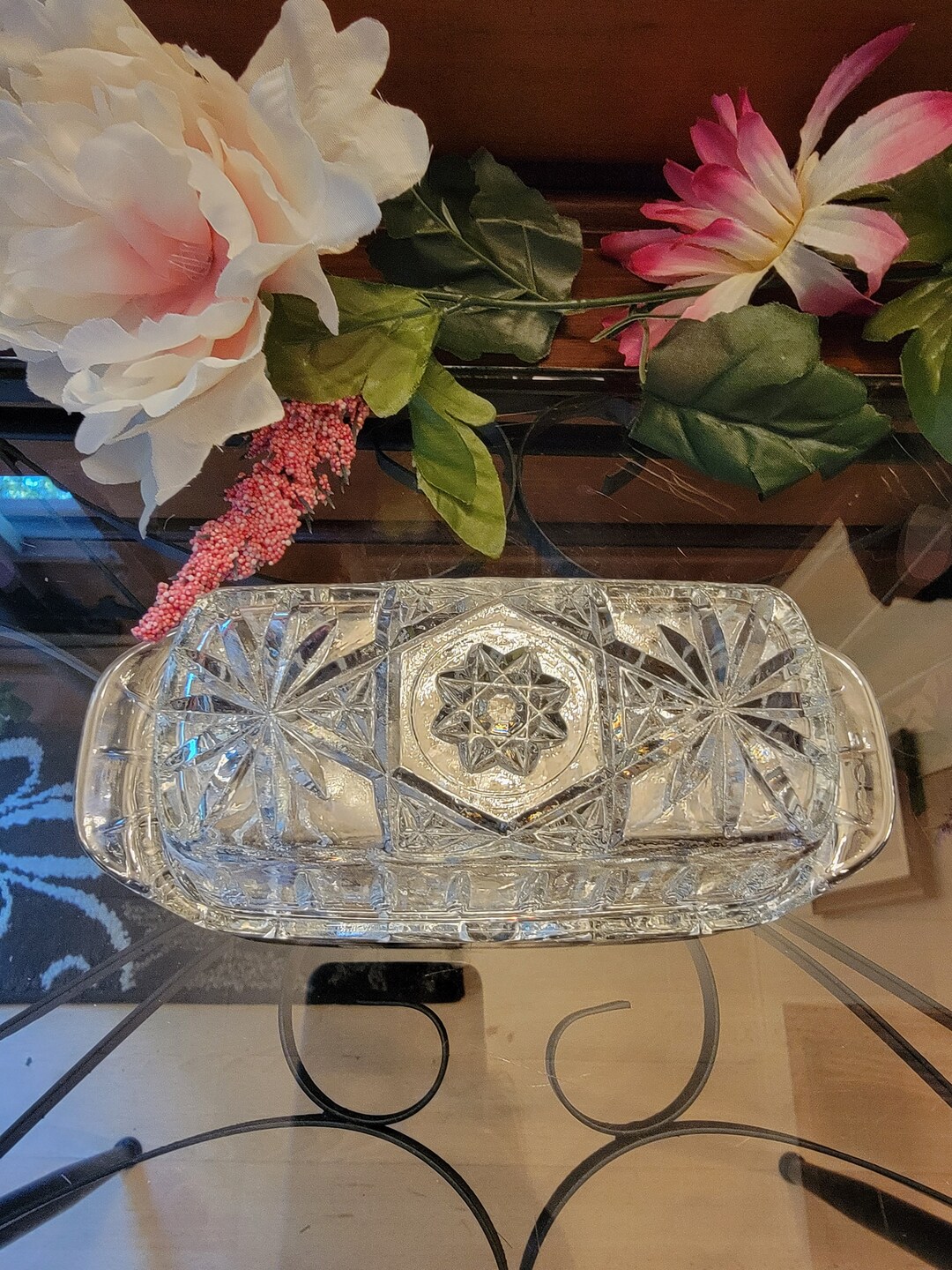 Anchor Hocking prescut Clear Vintage Crystal 1/4 - Etsy