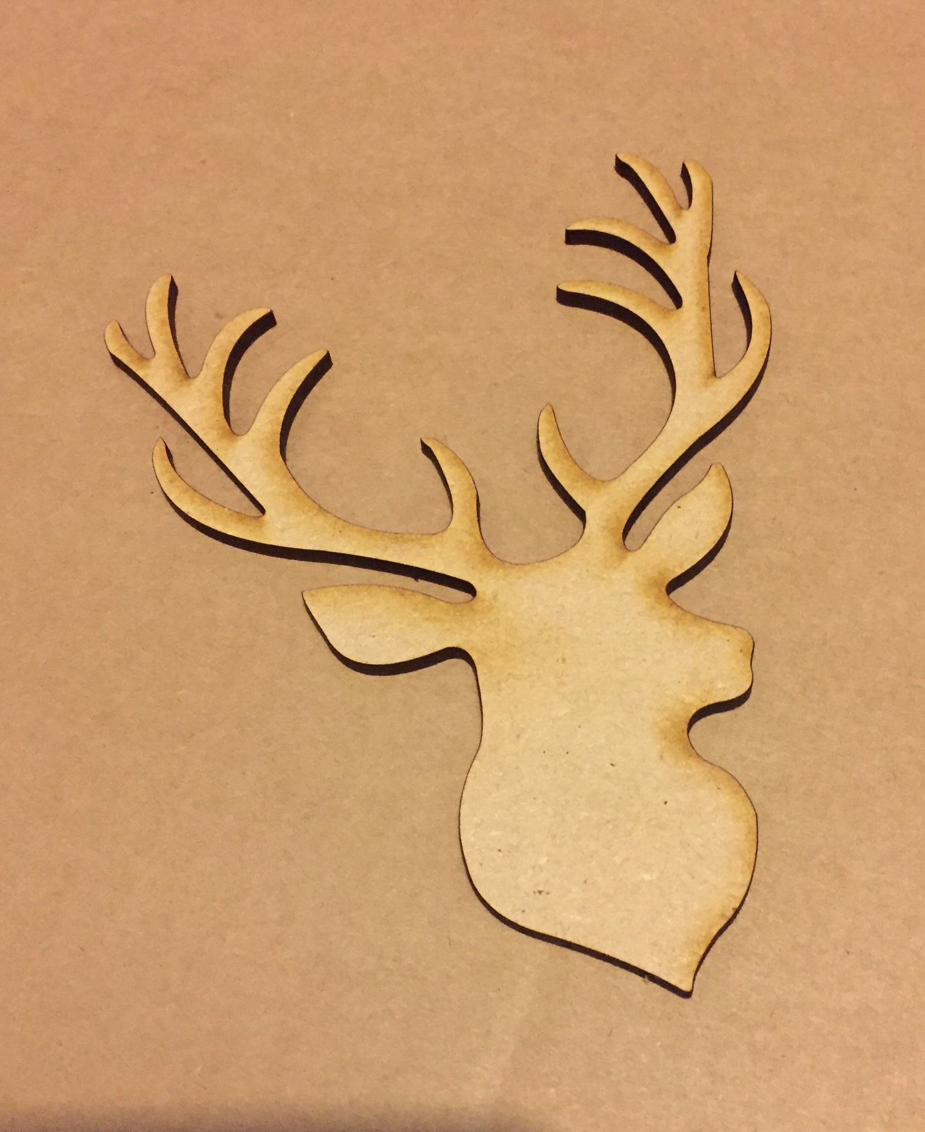 MDF, Crafting, Wooden Stag Head. Blanks. DIY Names, Signs / Plaques ...