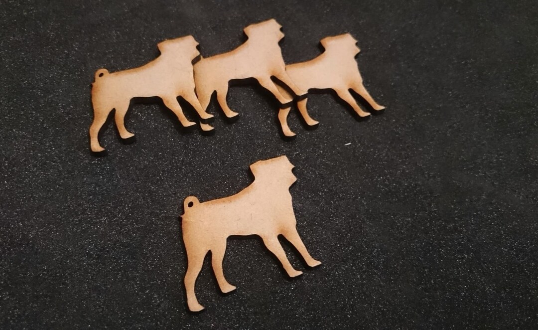 MDF, Crafting, Wooden Pug Shape. Blanks. DIY Names, Signs / Plaques ...