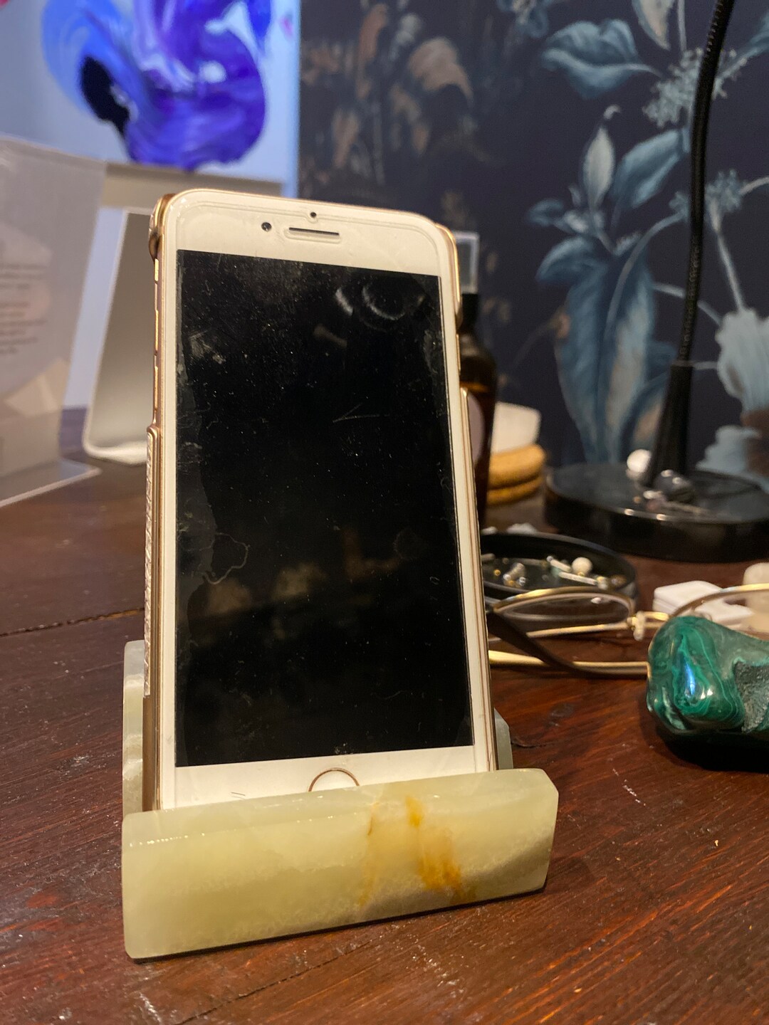 Green Mexican Onyx/banded Calcite Phone Holder - Etsy