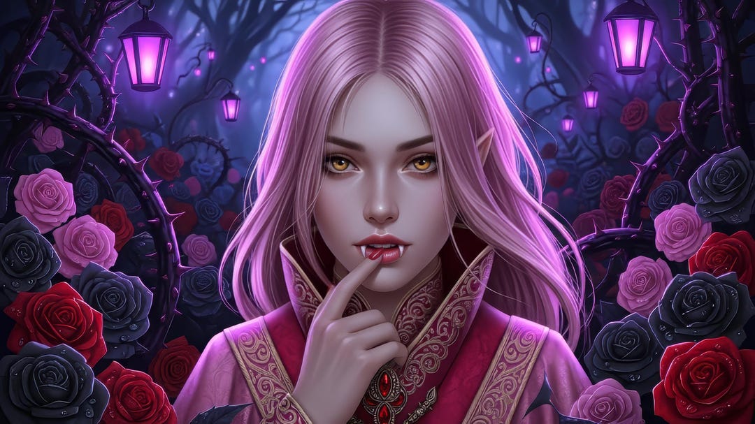 Vampire Maiden Desktop Wallpaper (16:9) | Gothic Dark Fantasy Romance ...