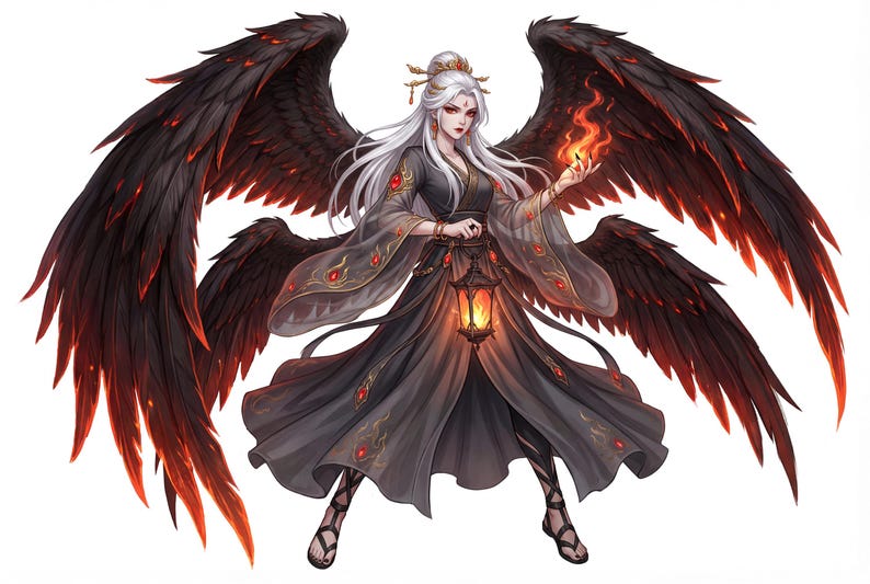 Buy Dark Angel Girls PNG Bundle (10) Vol 2 | Fallen Angel Clipart ...