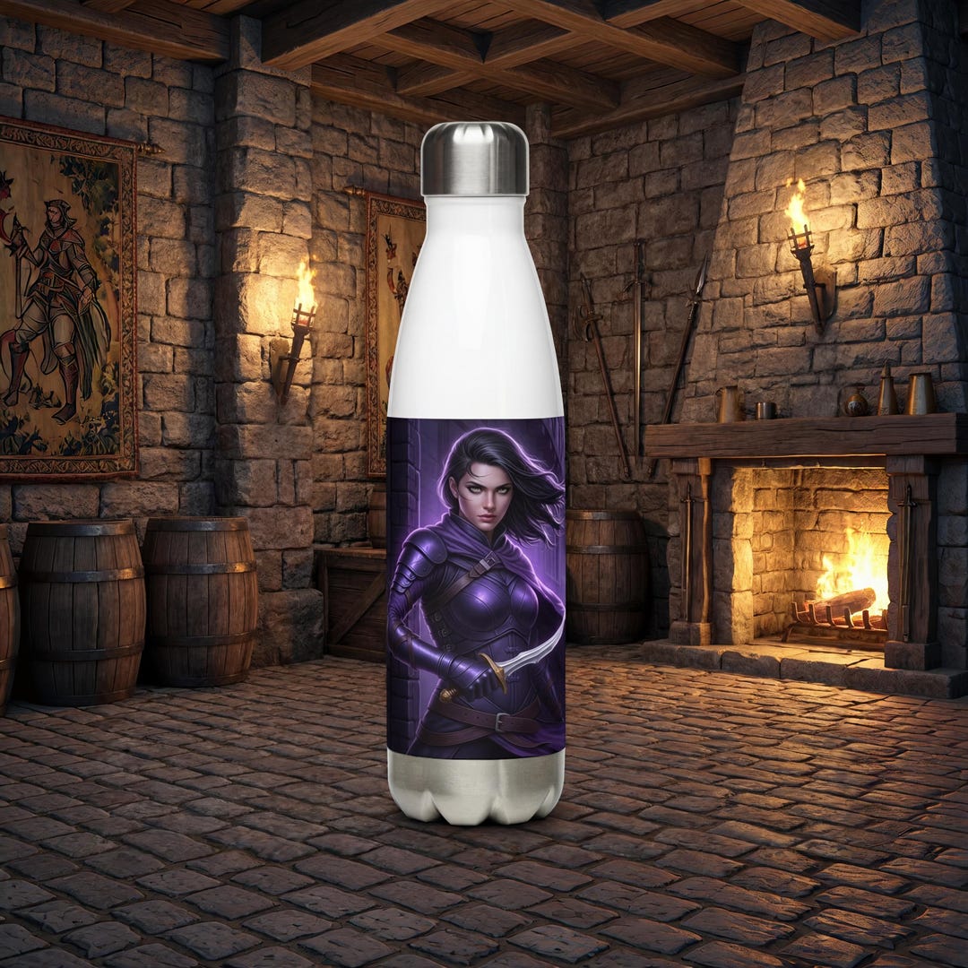 Medieval Stainless Steel Water Bottle - Warrior Woman - Etsy