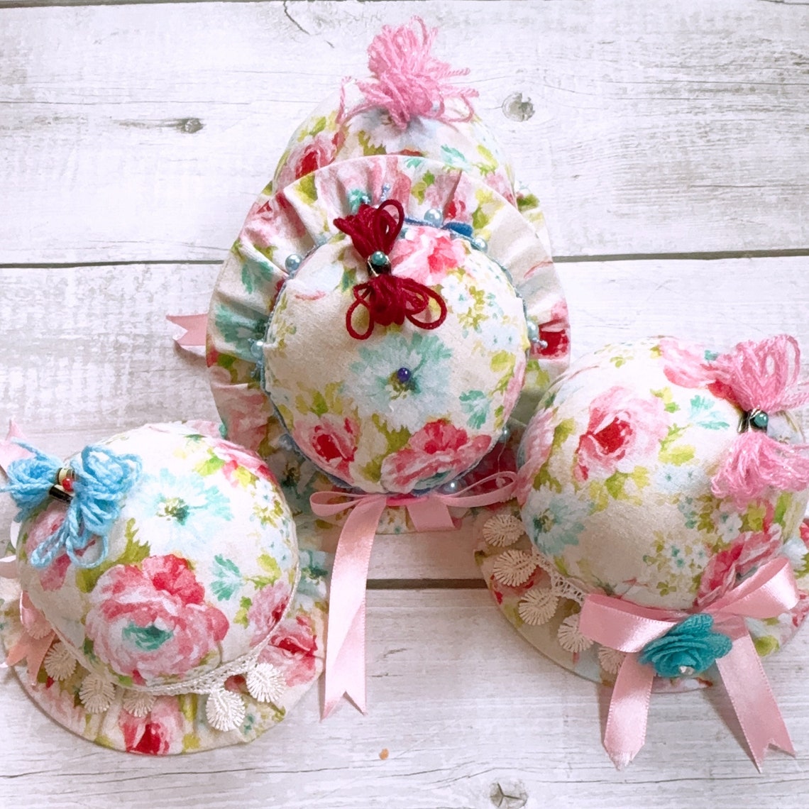 Pincushion Handmade, Round Pincushion, Pin Accessory, Pin Keeper ...