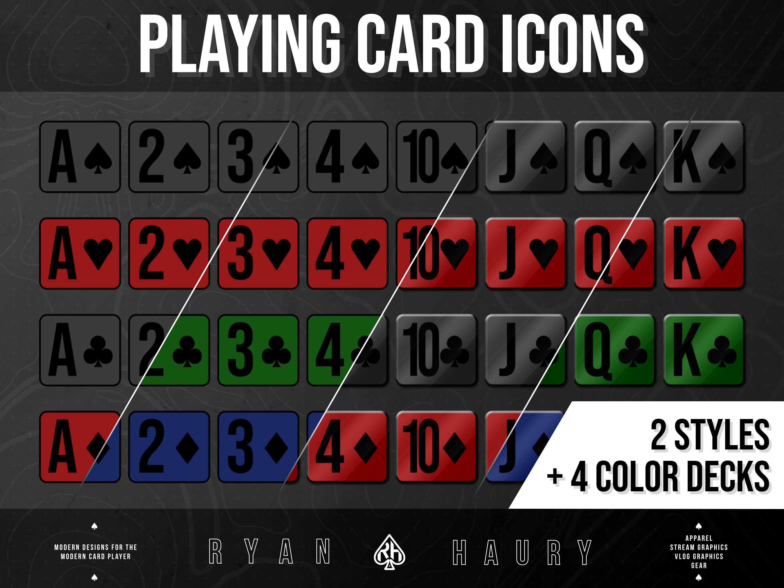 Poker Vlog Playing Card Graphics Pack for Poker Vlogs 52 Cards PNG ...
