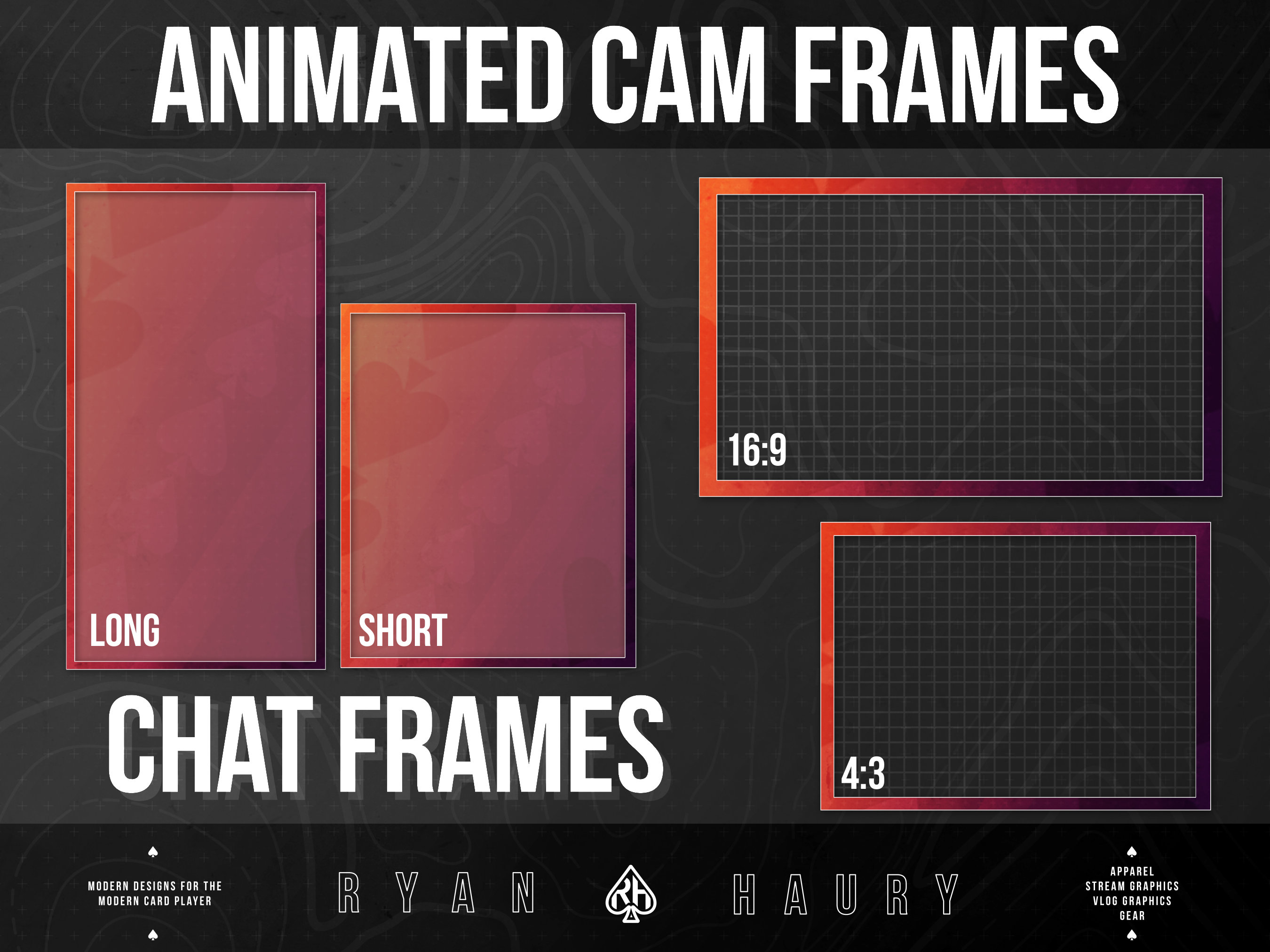 Animated Poker Livestream Overlays Fire Spades Theme Poker Content ...