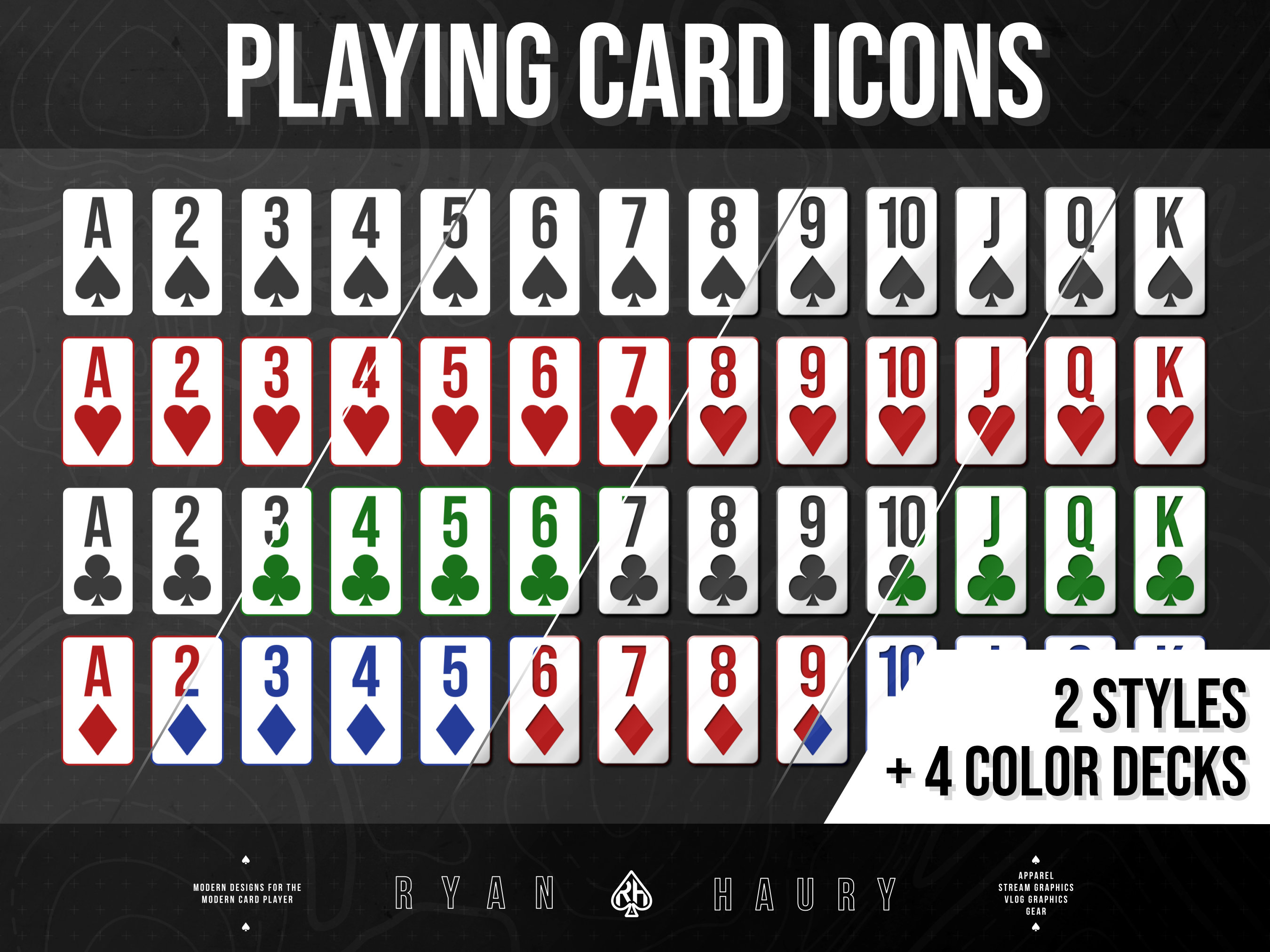 Poker Vlog Playing Card Graphics Pack for Poker Vlogs 52 Cards PNG ...