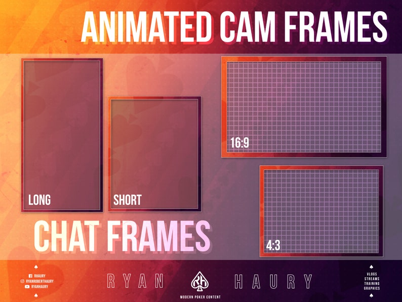 Animated Poker Livestream Overlays Fire Spades Theme | Etsy