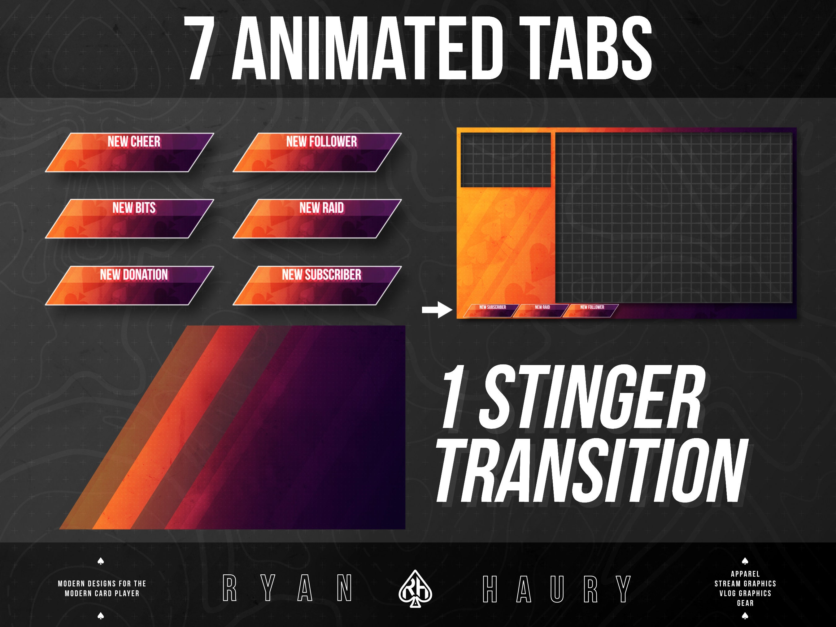 Animated Poker Livestream Overlays Fire Spades Theme Poker Content ...