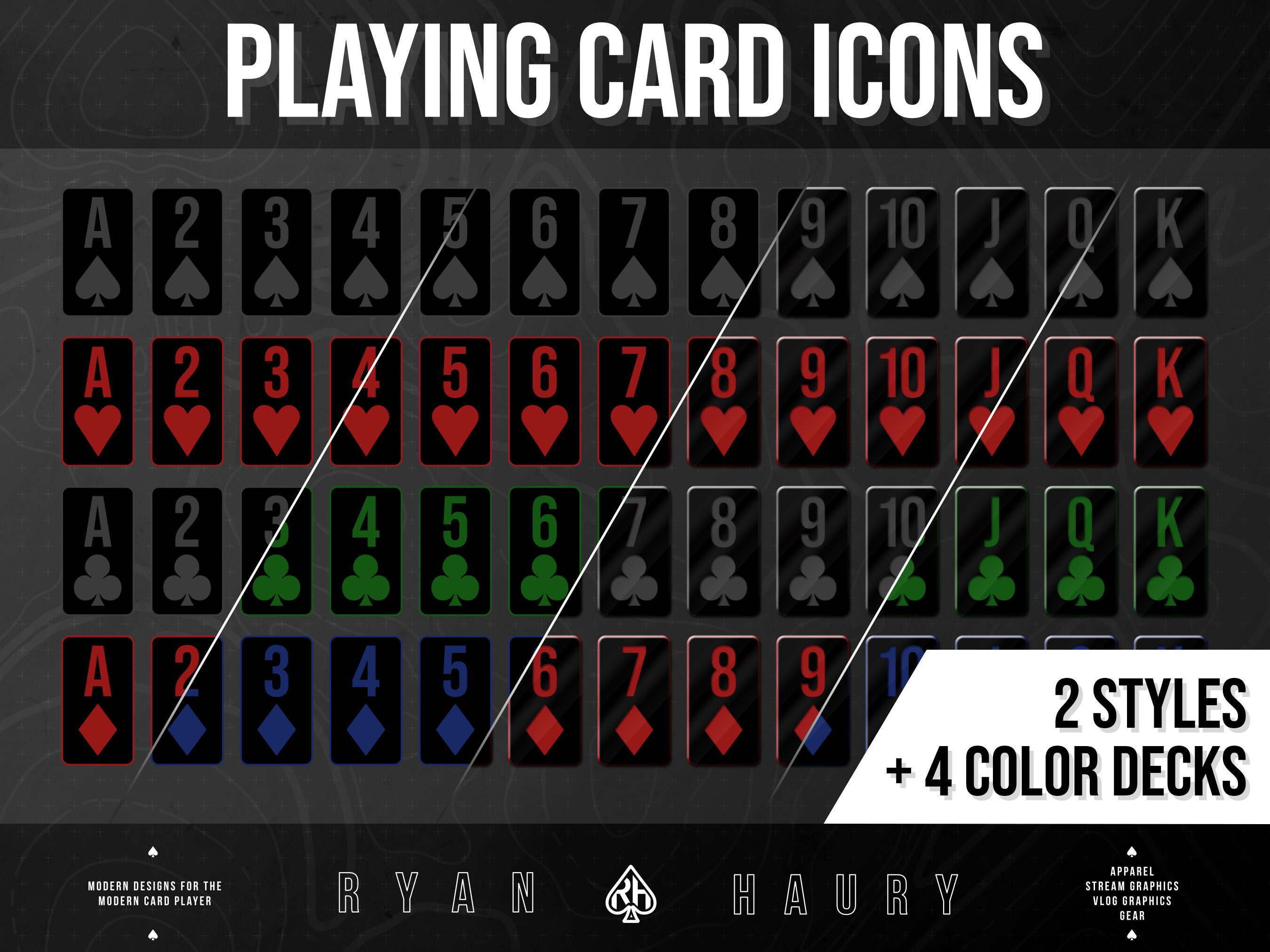 Poker Vlog Playing Card Graphics Pack for Poker Vlogs 52 Cards PNG ...