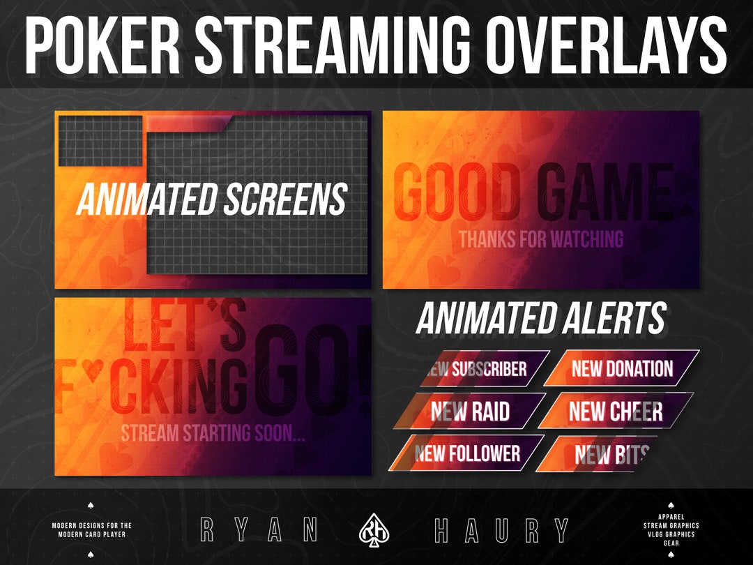 Animated Poker Livestream Overlays Fire Spades Theme Poker Content ...