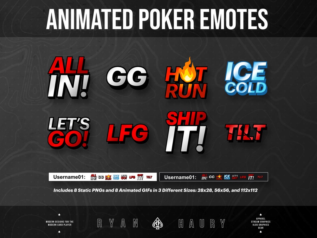 Animated Poker Emotes Text Pack for Livestream Chat Twitch Discord ...