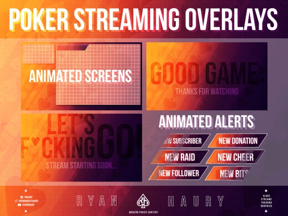 Animated Poker Livestream Overlays Fire Spades Theme | Etsy