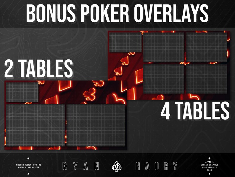 Animated Poker Livestream Overlays Neon Fireball Suits Theme Poker ...