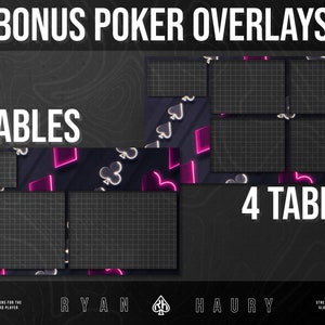 Animated Poker Livestream Overlays Neon Hot Pink Suits Theme Poker ...