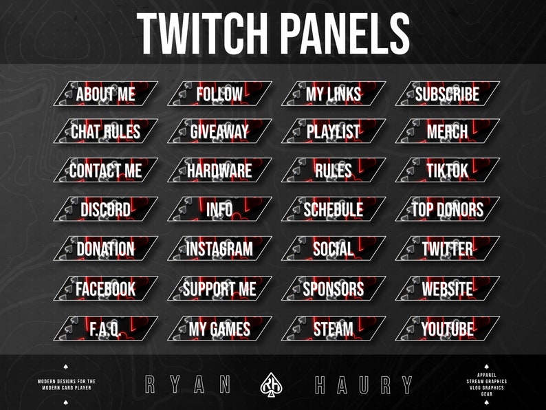 Animated Poker Livestream Overlays Neon Suits Theme Poker Content ...